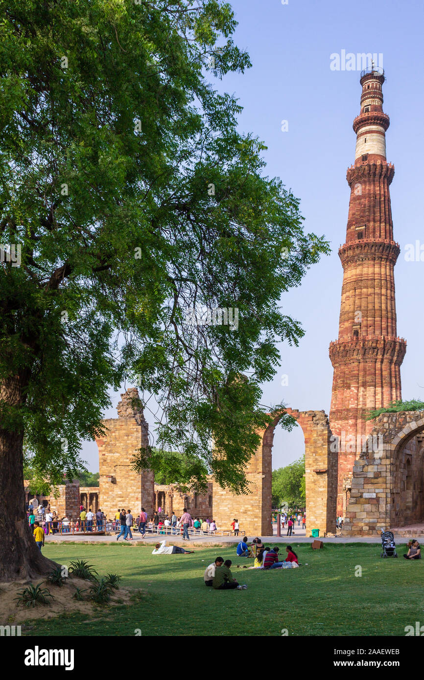 Qutub minar inside hi-res stock photography and images - Alamy