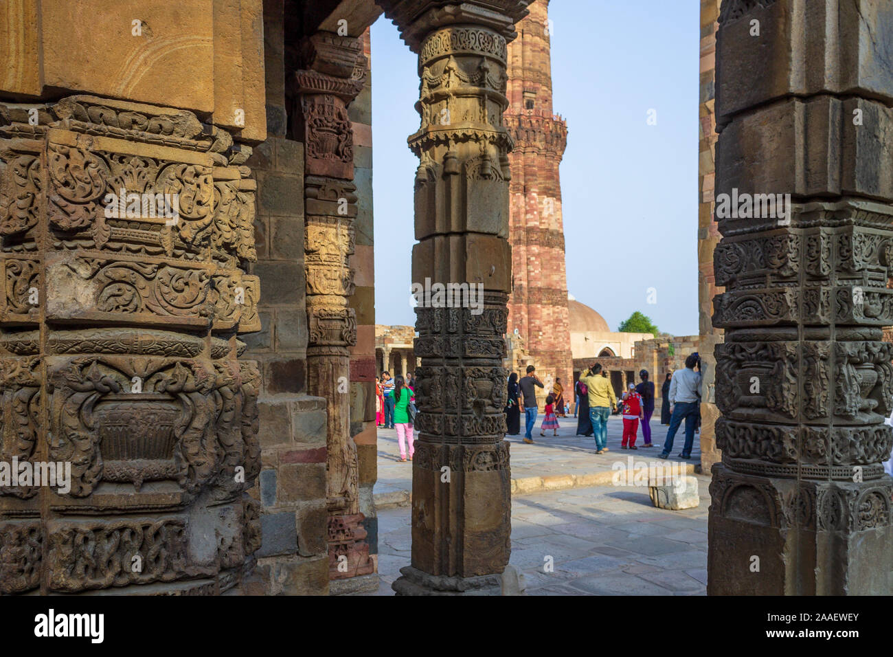 Antic Ruins of Jain Temple inside the Qutb Minar Complex. UNESCO World ... Antic Ruins of Jain Temple inside the Qutb Minar Complex. UNESCO World ...