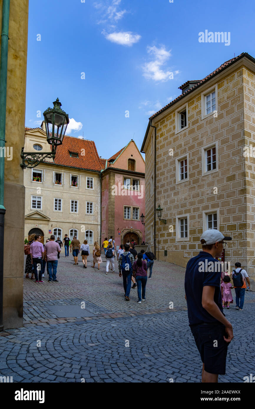 Golden lane Castle district street of Prague in Czech Republic Stock ...