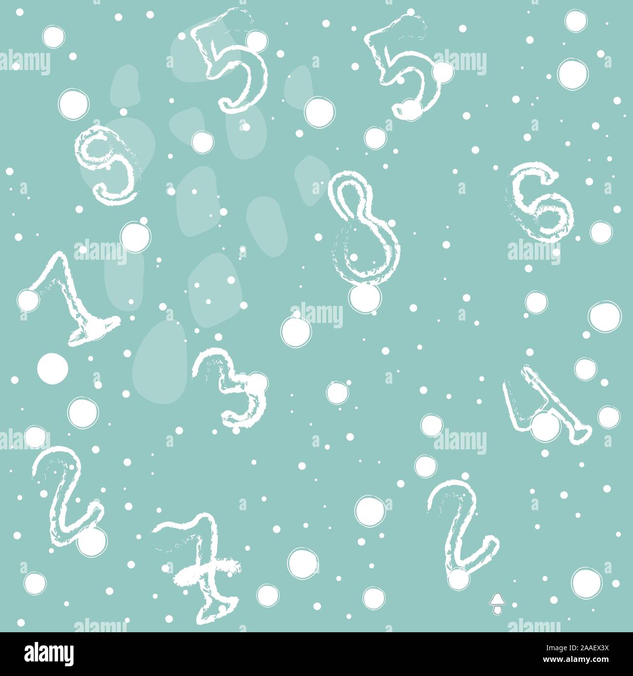 Seamless Pattern with Hand Drawn Numbers. Scandinavian Style. Vector ...