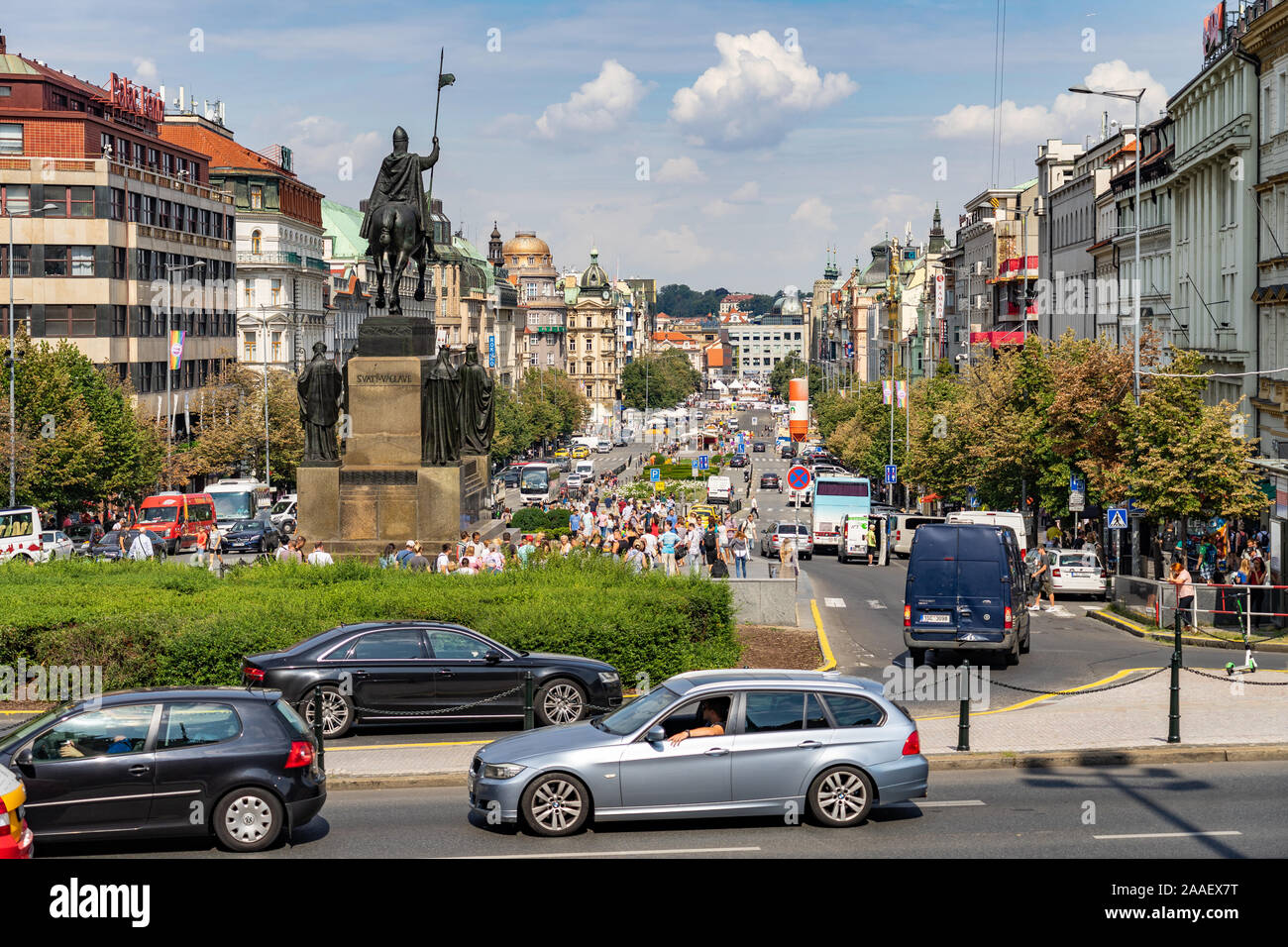Wenceslas Square Prague in Czech Republic Stock Photo - Alamy