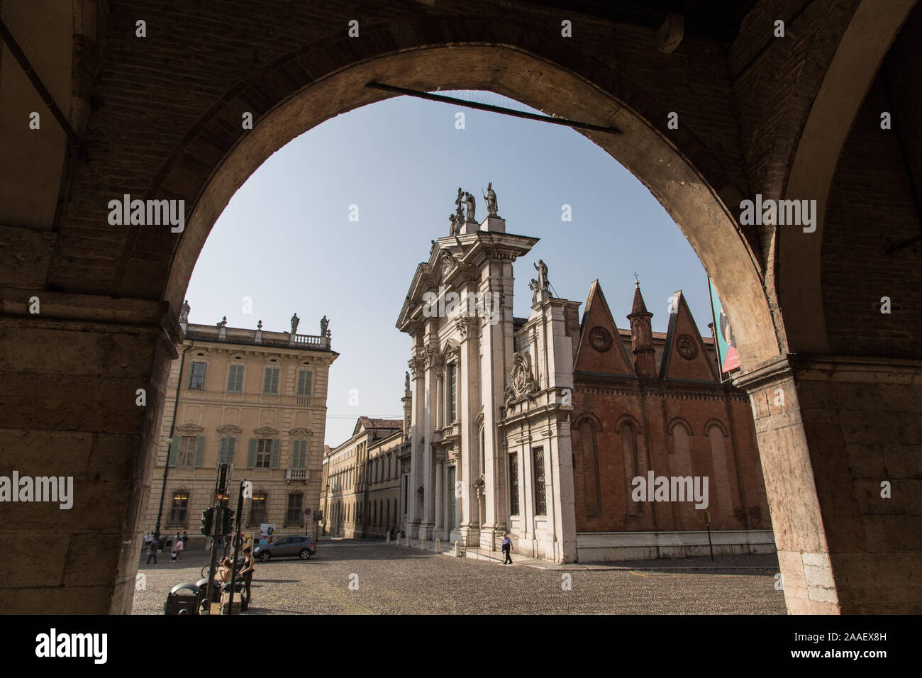 A view of the Mantua Cathedral and Curia Bishop di Mantova through one ...
