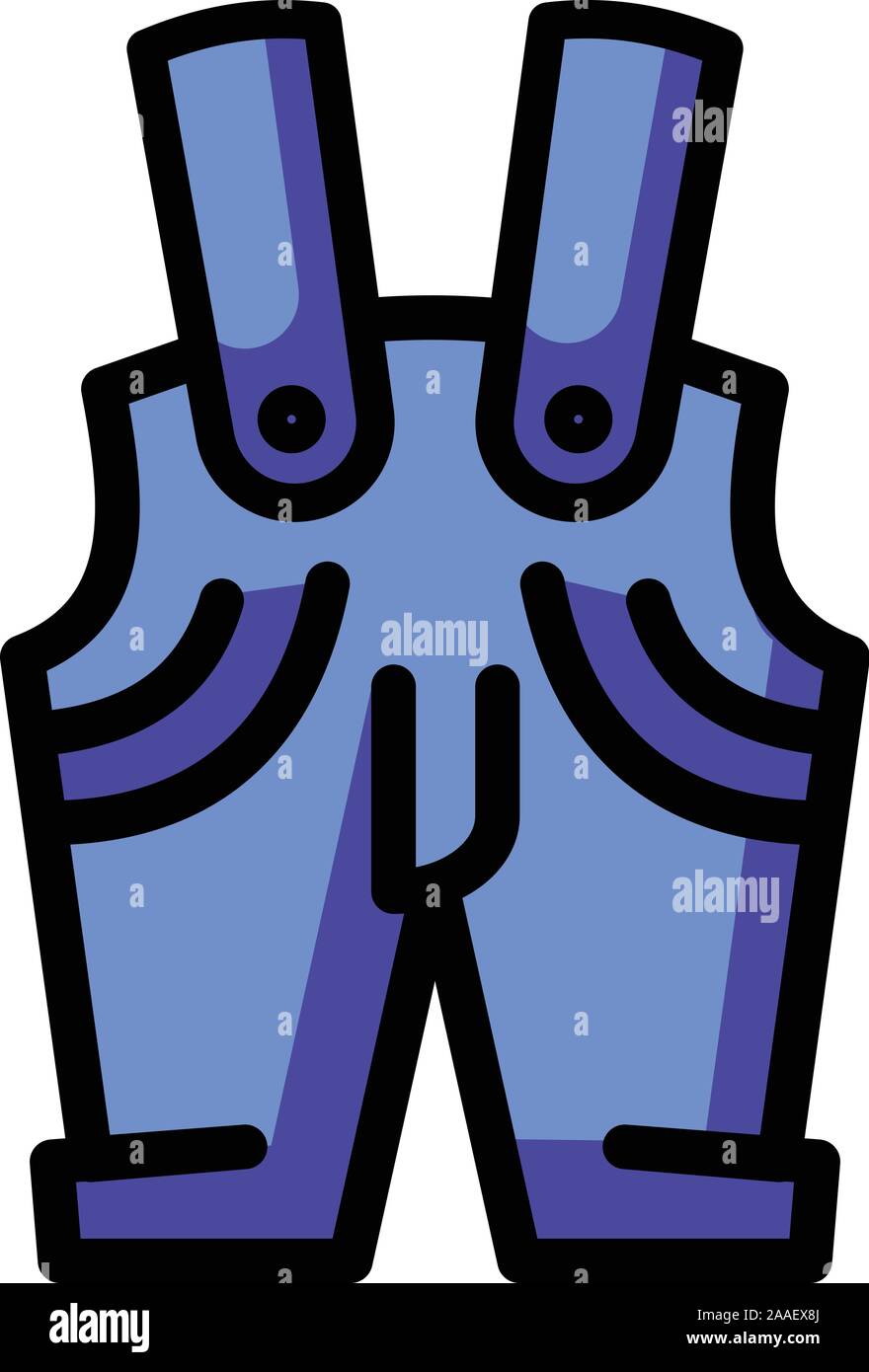 Blue overalls icon. Outline blue overalls vector icon for web design ...
