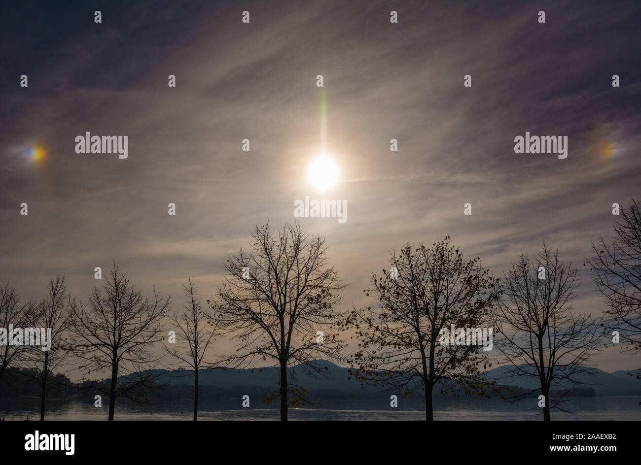 Sun pillar hi-res stock photography and images - Alamy