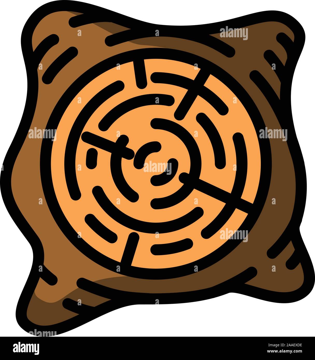 Top view stump icon. Outline top view stump vector icon for web design ...