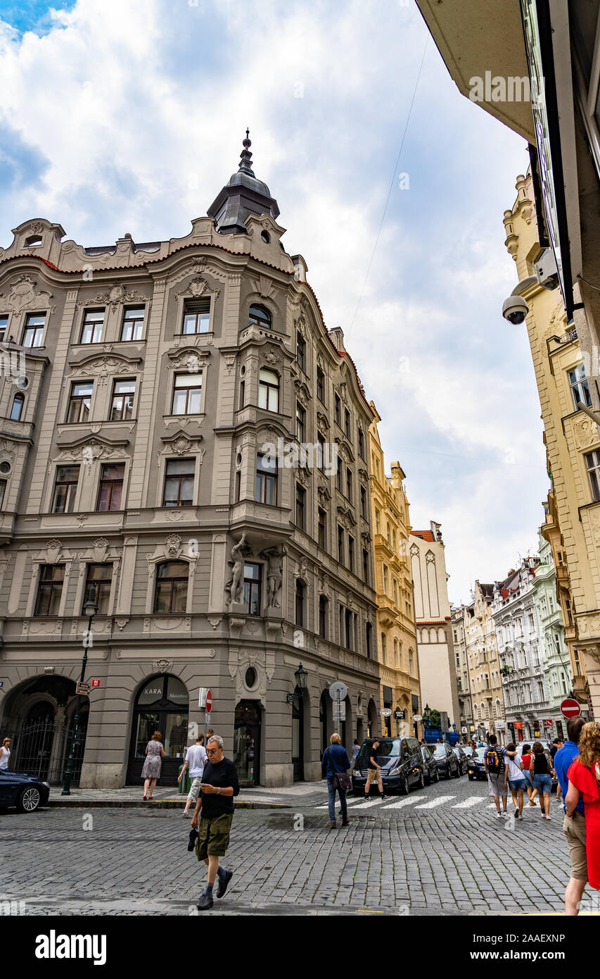 Architecture and cityscape street of Prague in Czech Republic Stock ...