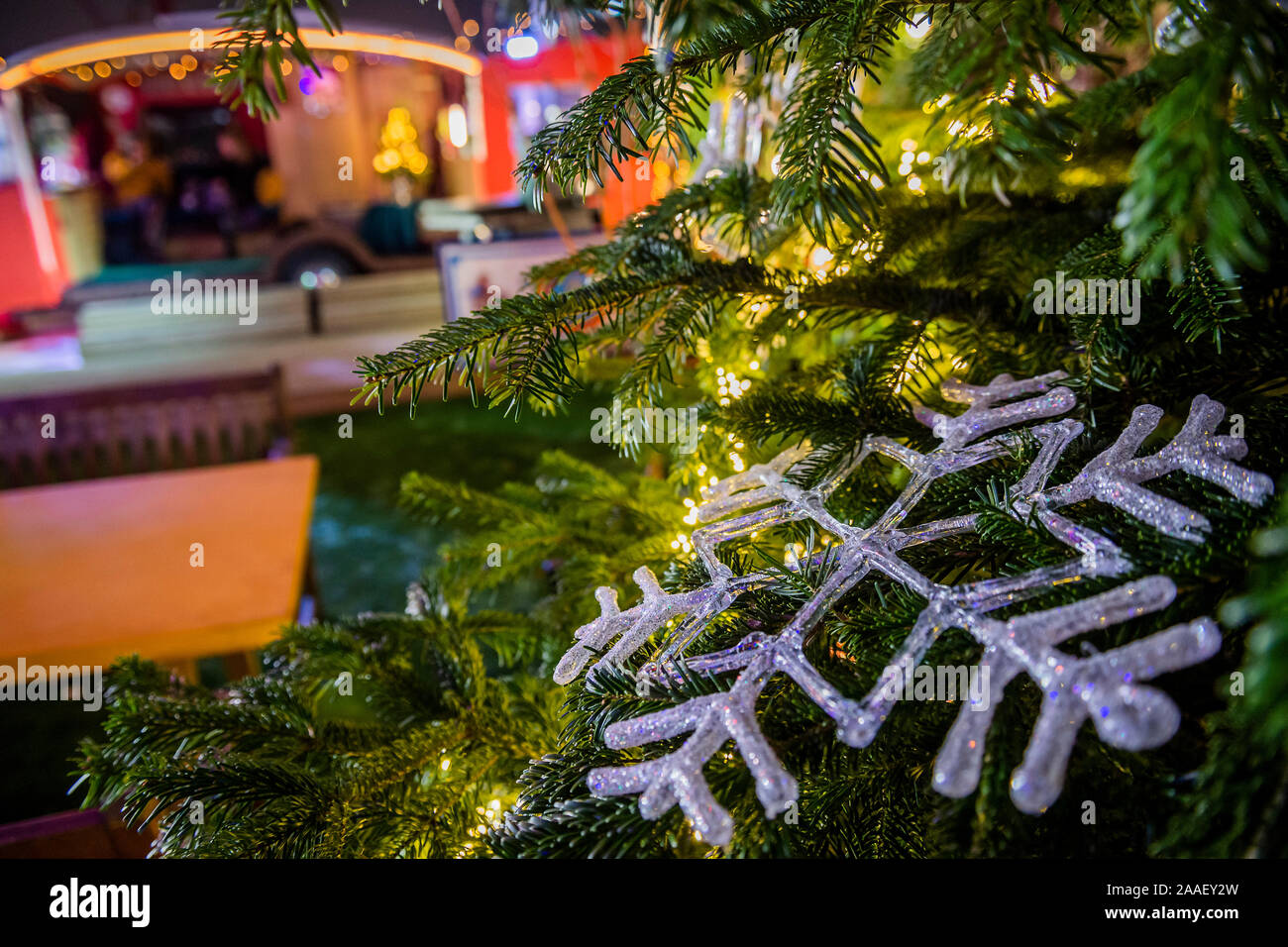 London, UK. 21st Nov, 2019. The festive roof garden at John Lewis on ...