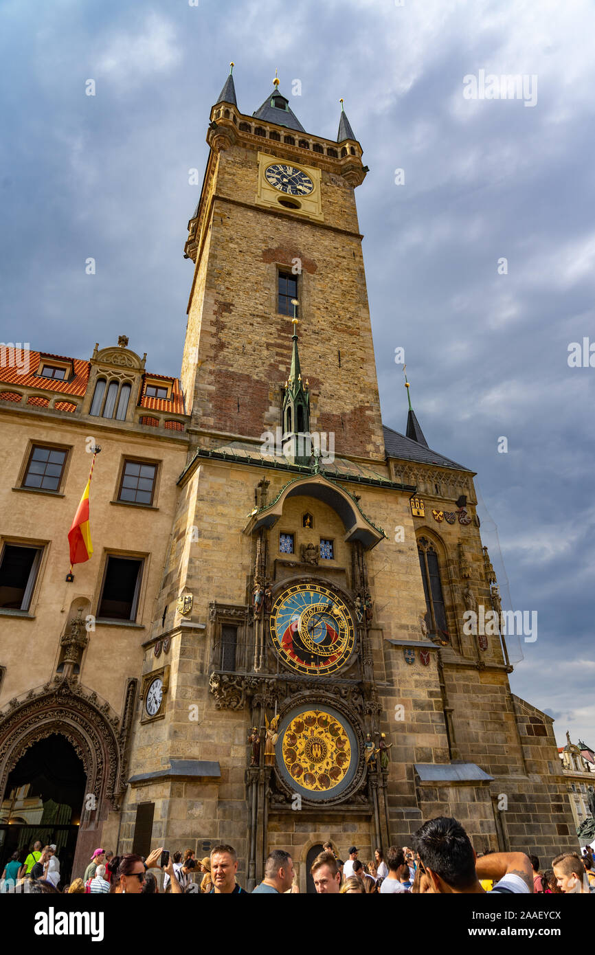 Astronomical clock on Prague in Czech Republic Stock Photo - Alamy