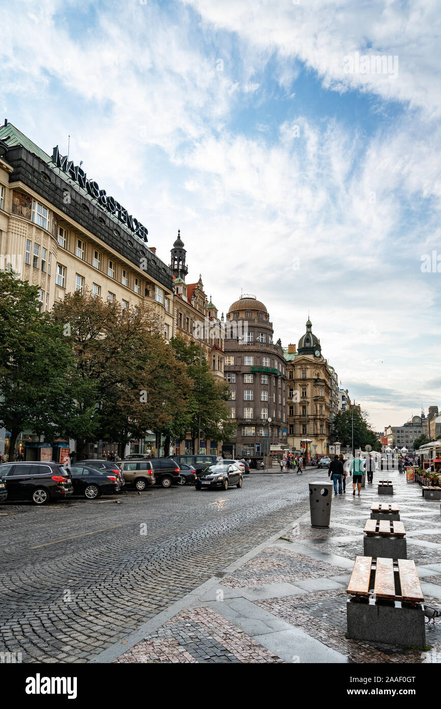 Wenceslas Square Prague in Czech Republic Stock Photo - Alamy