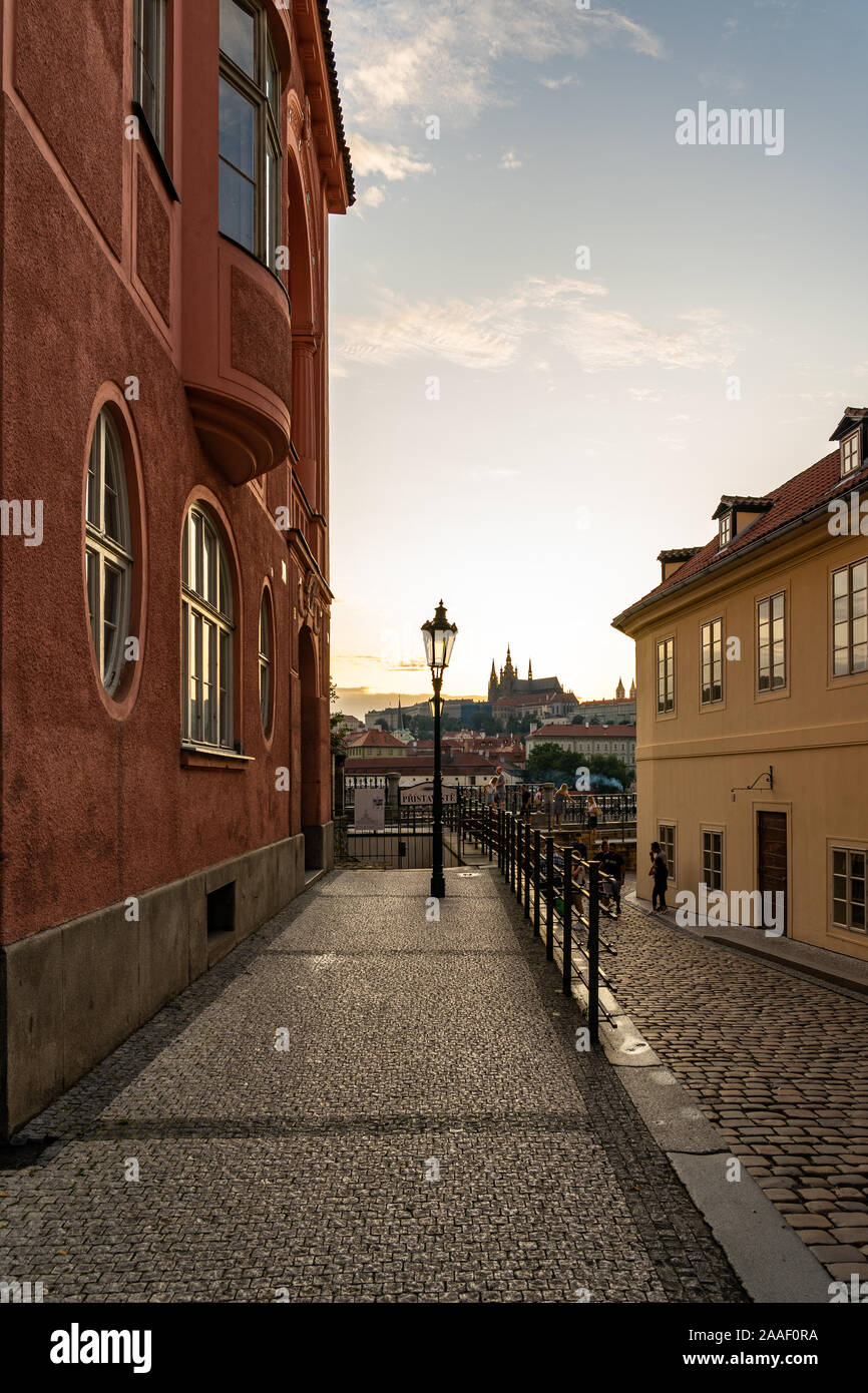 Architecture and cityscape street of Prague in Czech Republic Stock ...