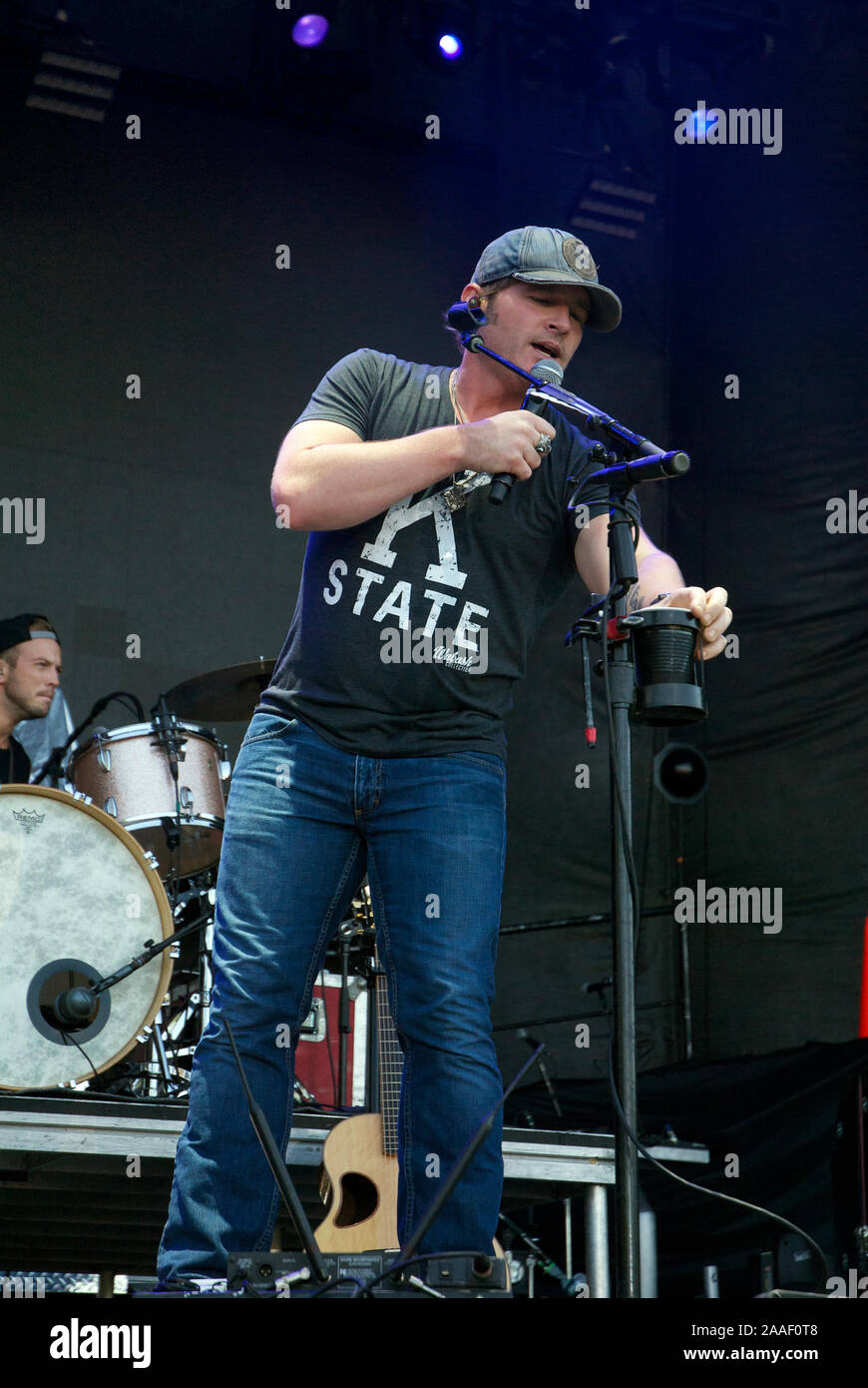 Manhattan, Kansas, USA, June 26, 2015 Jerrod Niemann performs on stage ...