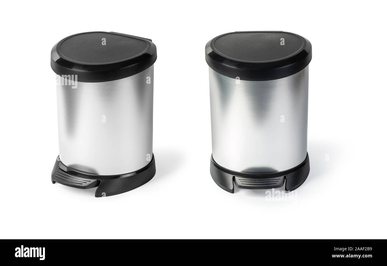 trash can isolated on white background with clipping path Stock Photo ...