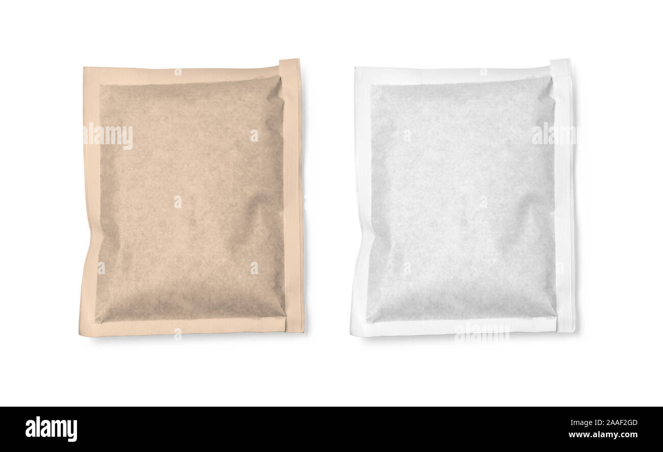 White and brown paper package isolated with clipping path Stock Photo ...