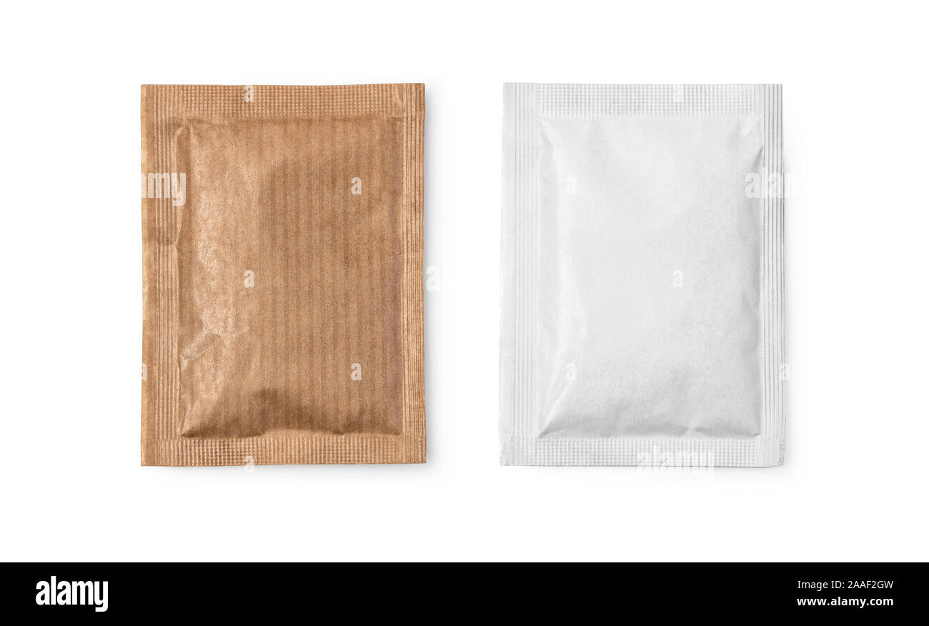 Small sugar packets isolated on white, with clipping path Stock Photo ...