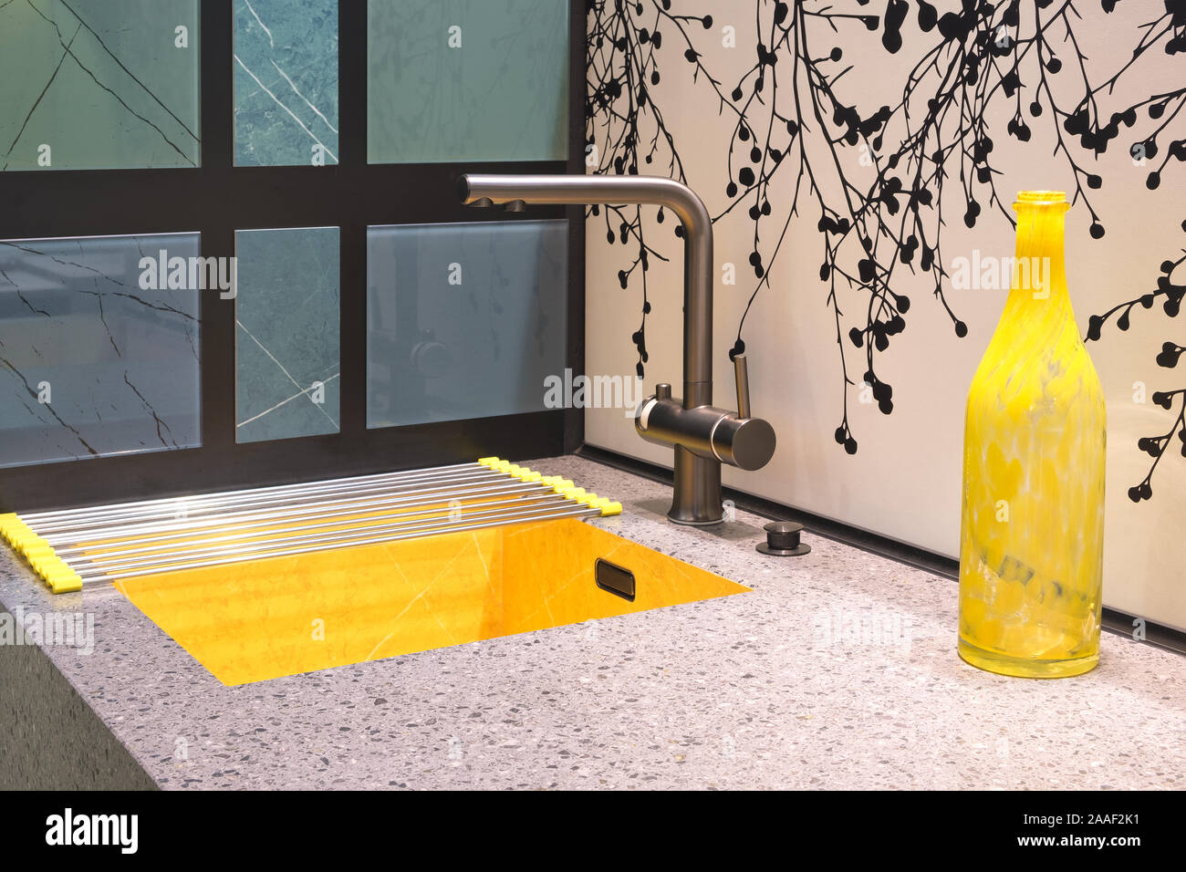 Kitchen interior, modern kitchen with a luxury mixer, breakfast concept ...