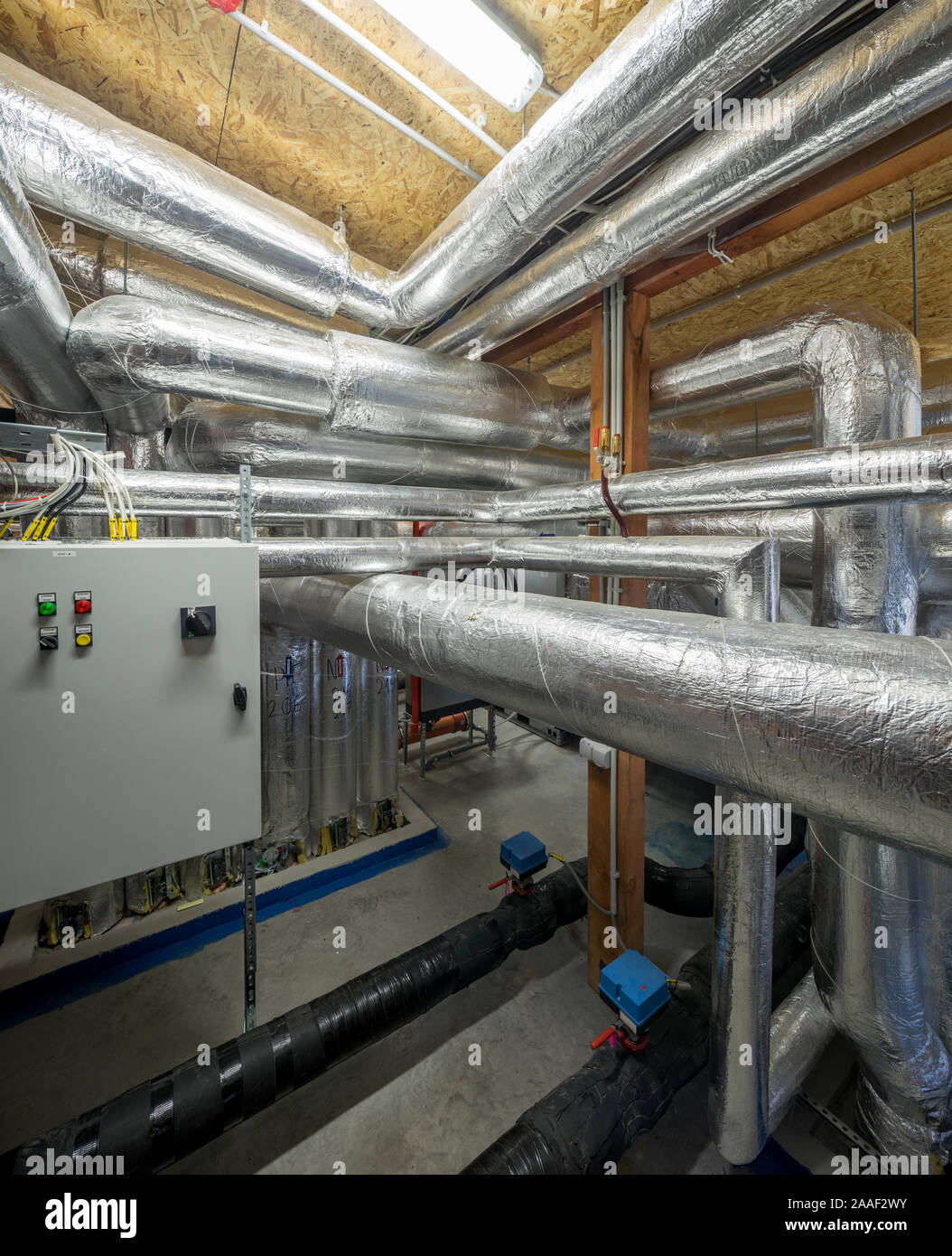 System of industrial ventilating pipes Stock Photo - Alamy