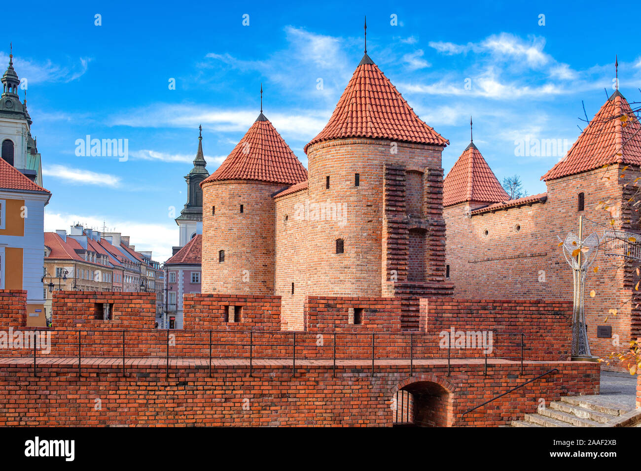 Warszawa / Poland - The Warsaw Barbican - city landmarks, rebuild old ...