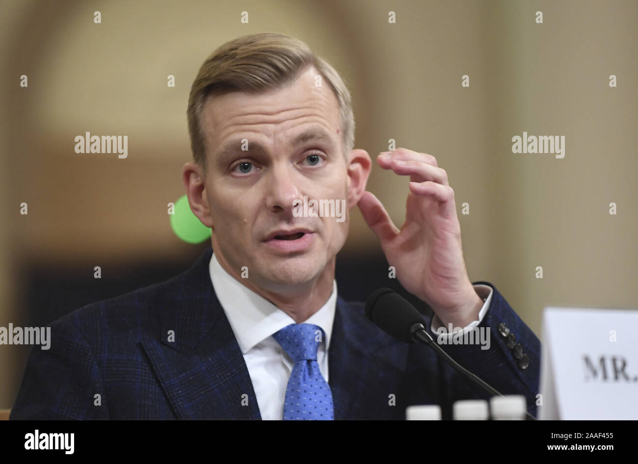 Washington, United States. 21st Nov, 2019. David Holmes, a U.S. Embassy ...