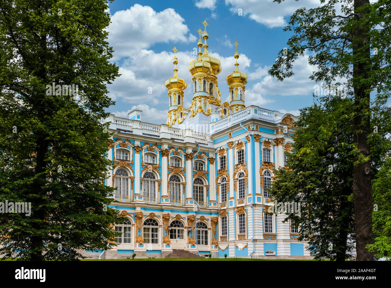 The golden spires of the Church Of The Resurrection in Catherine's ...