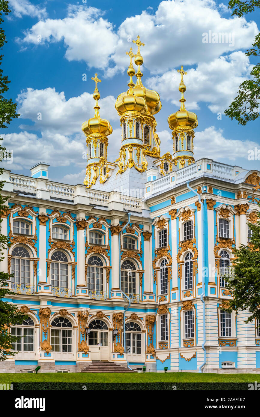 The golden spires of the Church Of The Resurrection in Catherine's ...