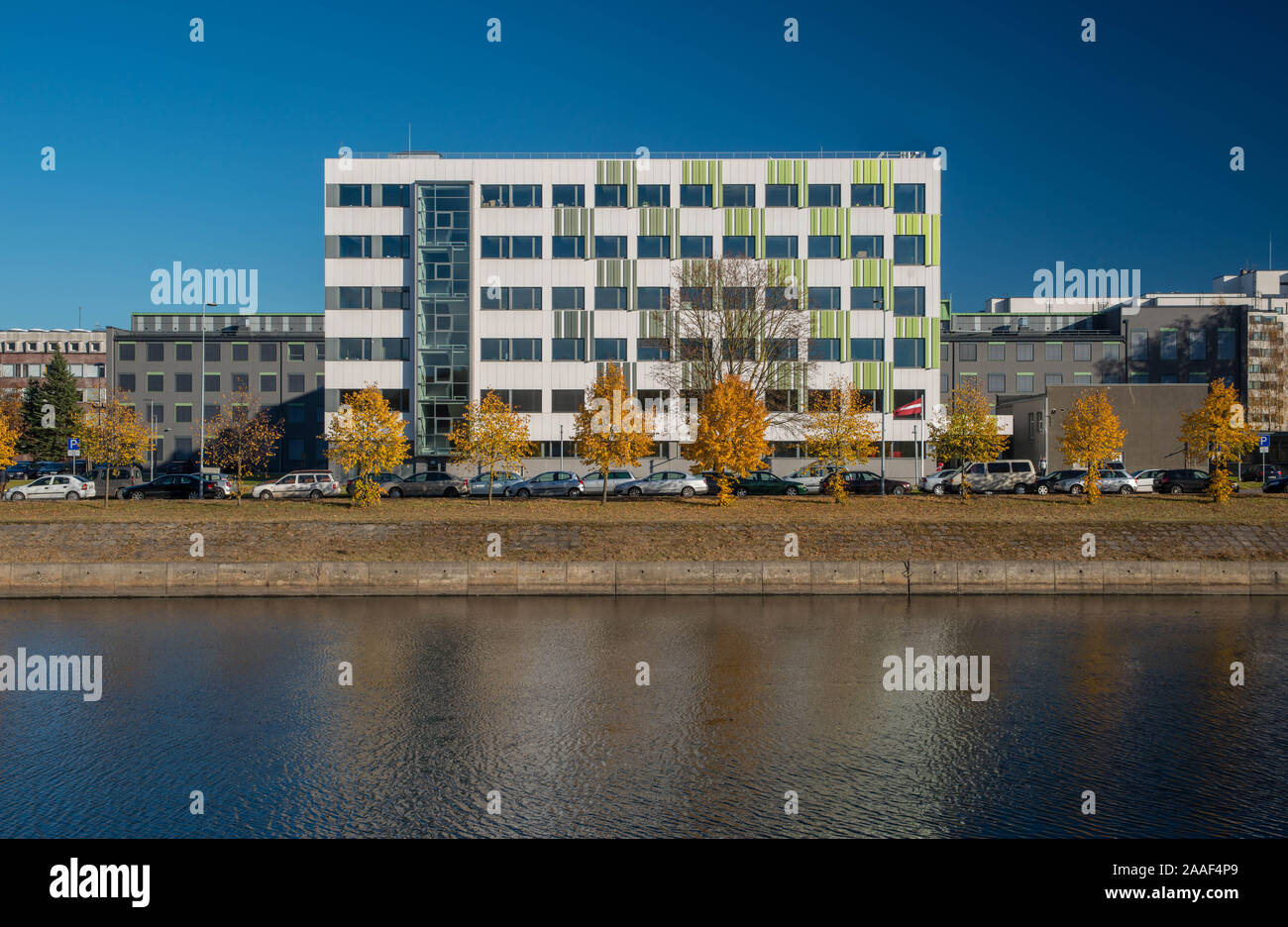 Modern design of office building. Modern architecture. Reflection on ...