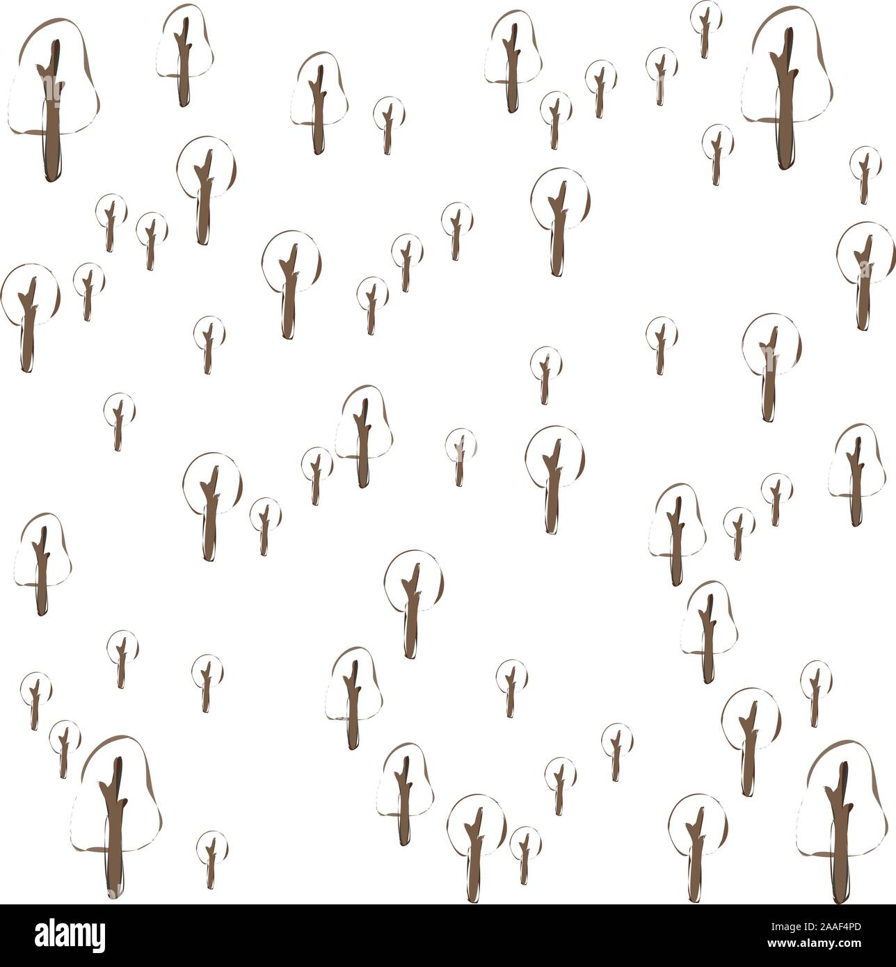Seamless Pattern with Transparent Trees on white. Vector Illustration ...