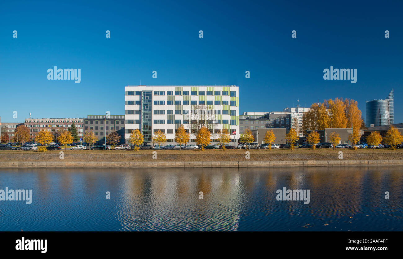 Modern design of office building. Modern architecture. Reflection on ...