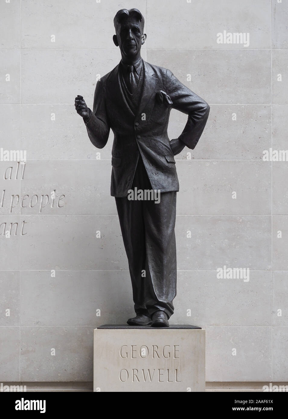 George orwell statue broadcasting house hi-res stock photography and ...