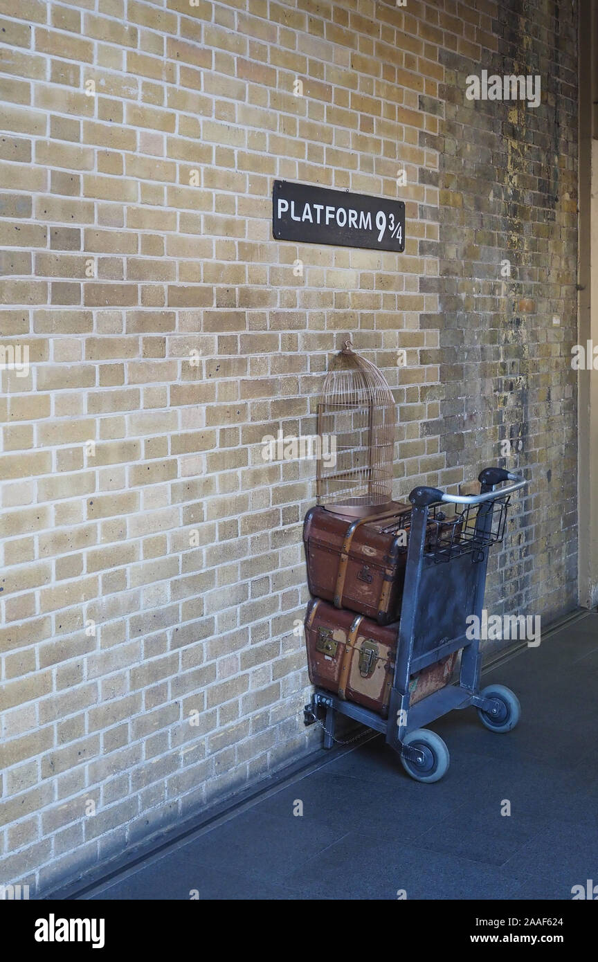 LONDON, UK - CIRCA SEPTEMBER 2019: Harry Potter Platform Nine and Three ...