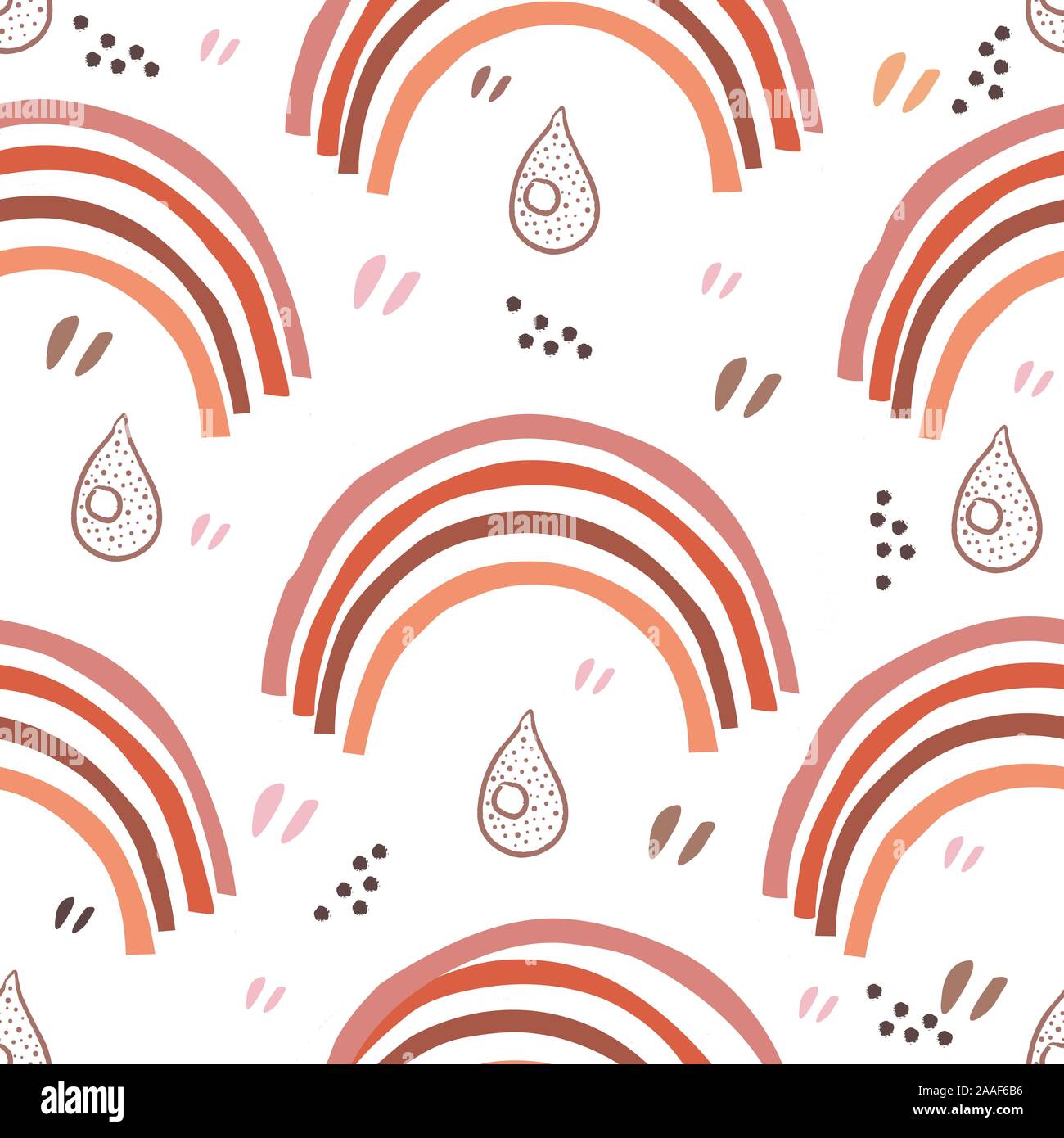 Seamless Terracotta pattern with rainbows. Repeating pattern. Childish ...