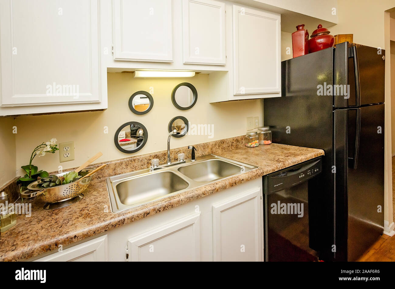 The kitchen features a double basin top mount sink at Four Seasons ...