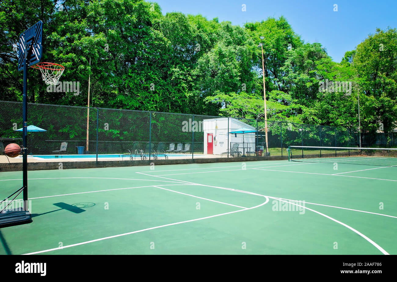 The tennis court at Four Seasons apartments is pictured in Mobile ...