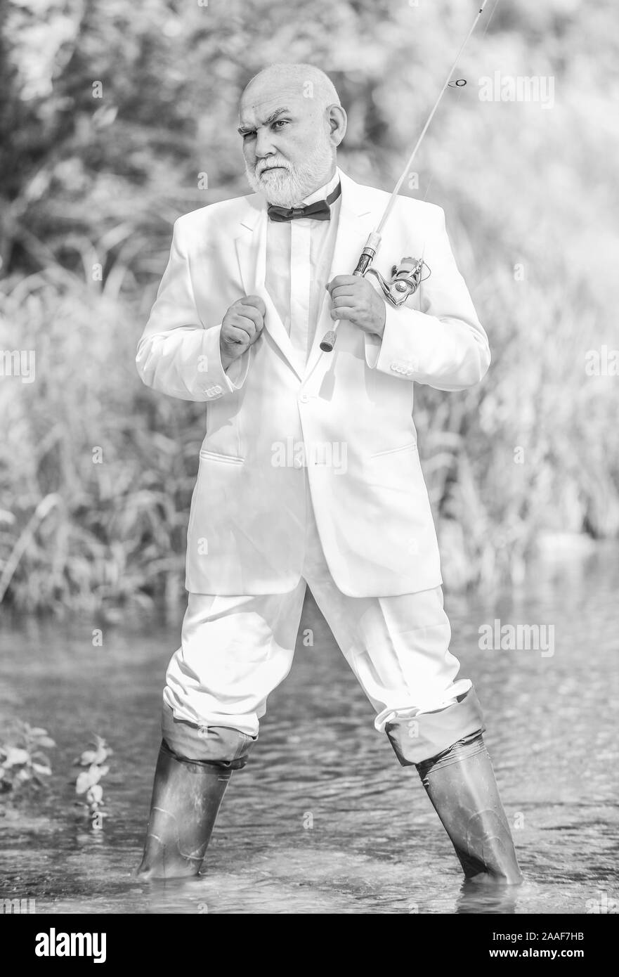 Rich senior man in Black and White Stock Photos & Images - Alamy