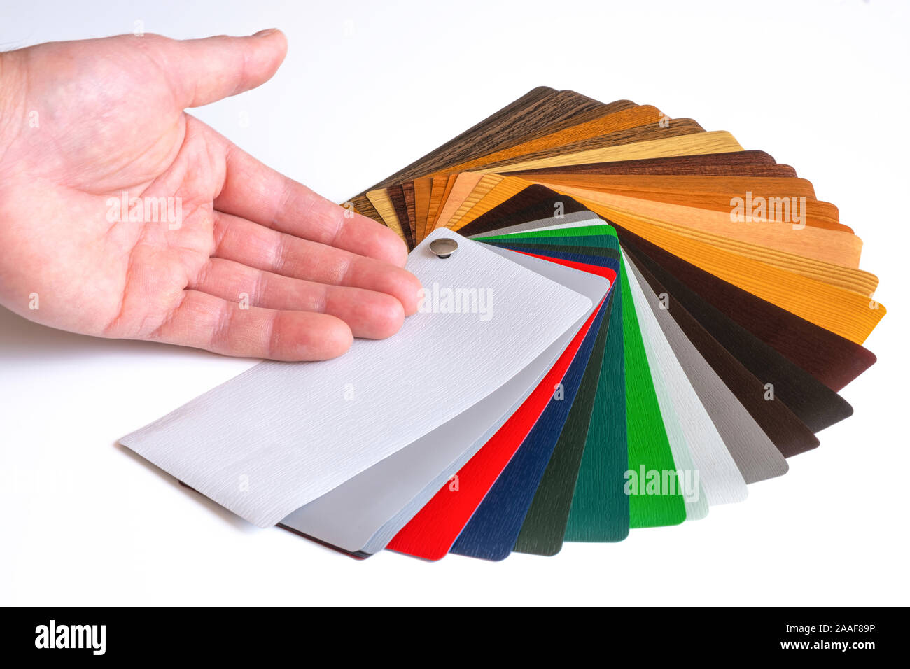 Presentation of samples. Samples for lamination. Multi-colored laminate ...