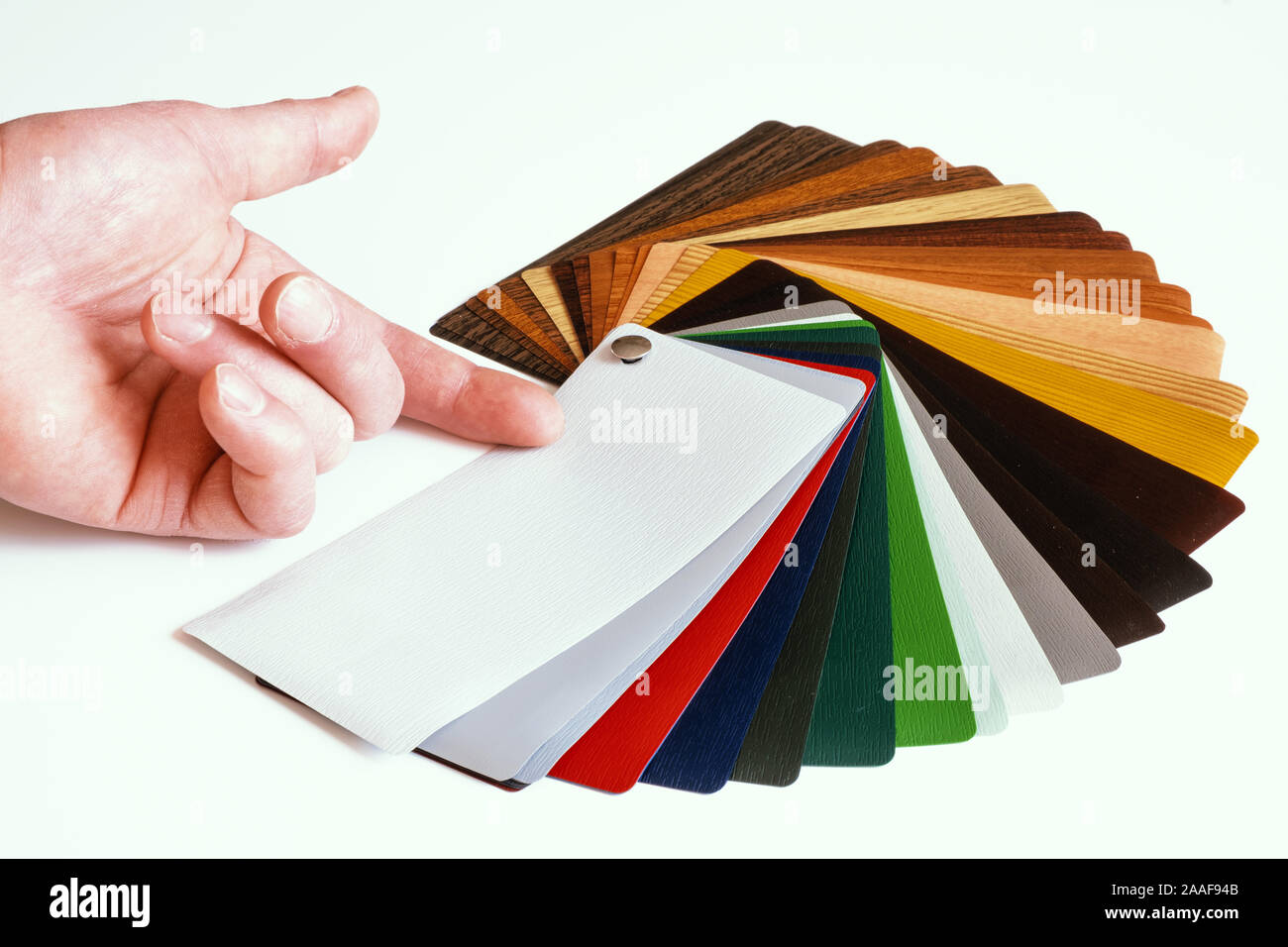 Presentation of samples. Samples for lamination. Multi-colored laminate ...