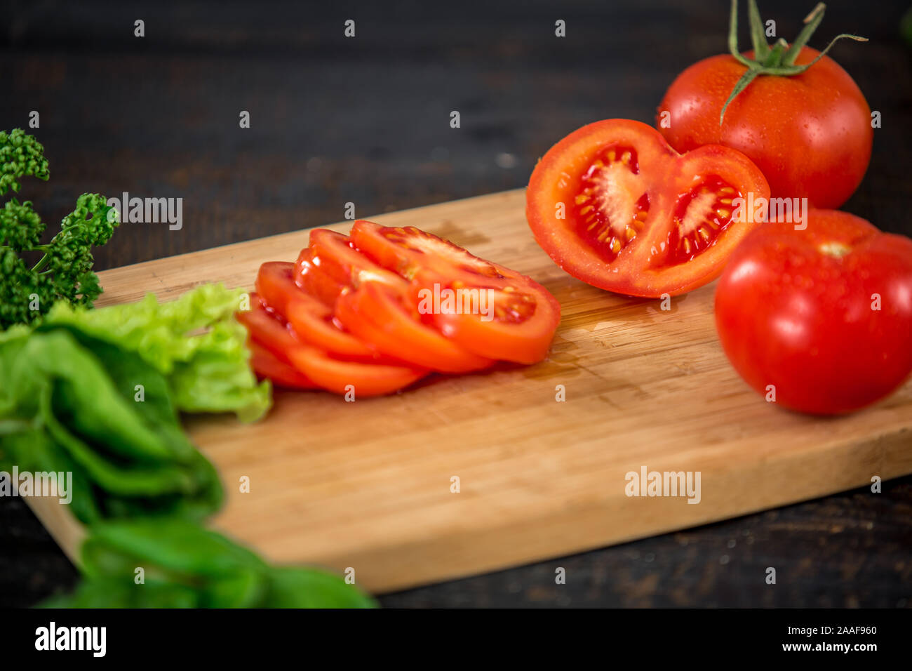cutting vegetables for salad Stock Photo - Alamy