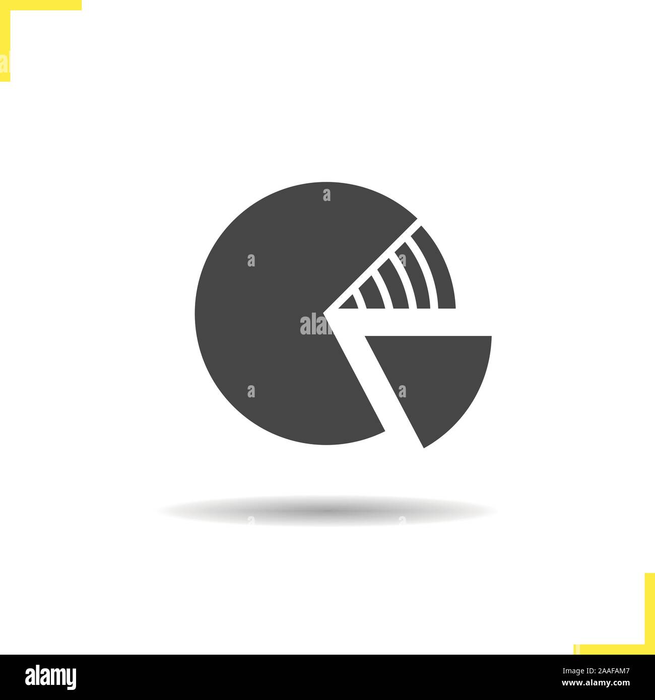Diagram icon. Drop shadow graph silhouette symbol. Financial business ...