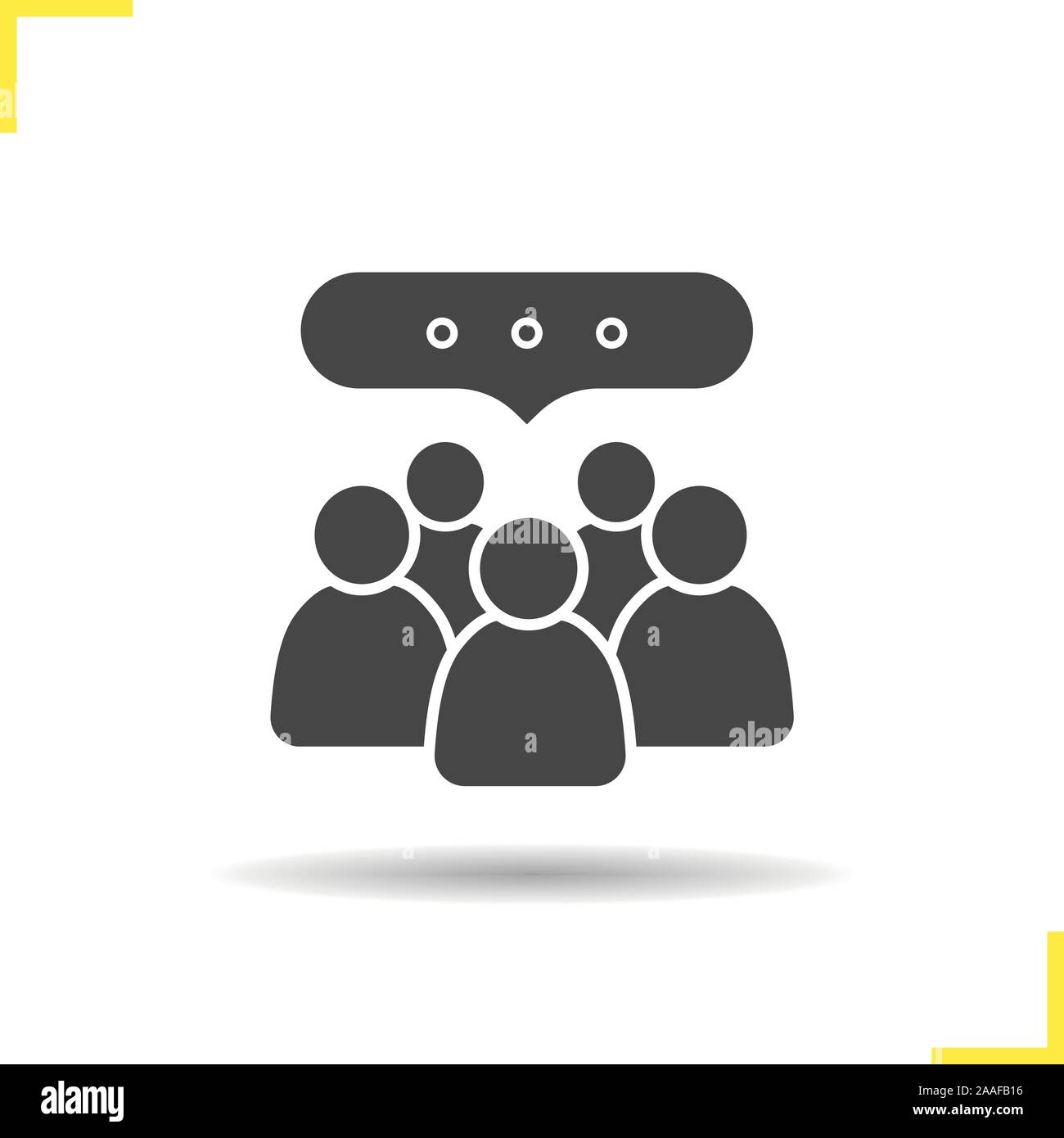 Conference icon. Drop shadow meeting silhouette symbol. Business ...