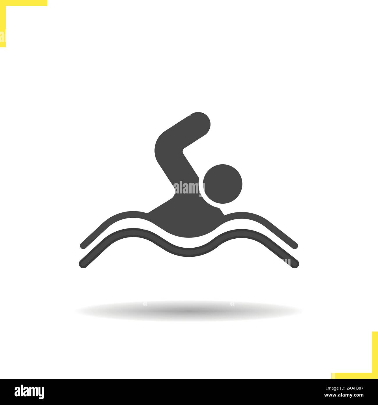 Swimmer icon. Isolated swimmer vector illustration. Drop shadow ...
