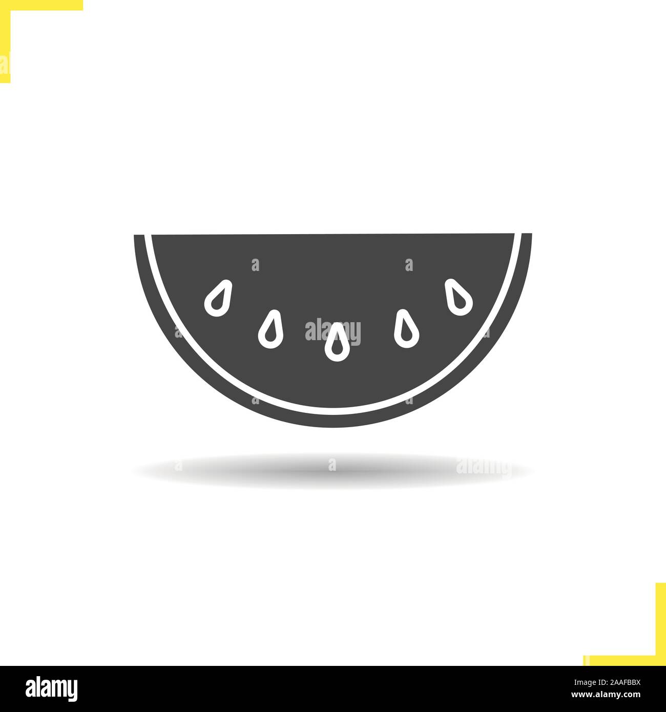 Watermelon icon. Drop shadow watermelon silhouette symbol. Ripe sliced ...