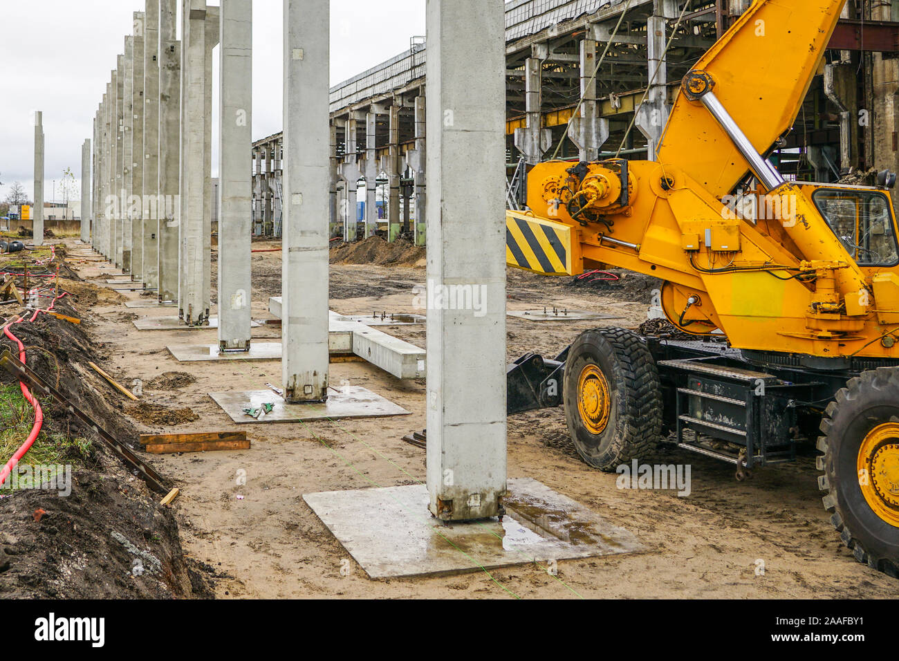 reconstruction and extension of an old factory hall Stock Photo - Alamy