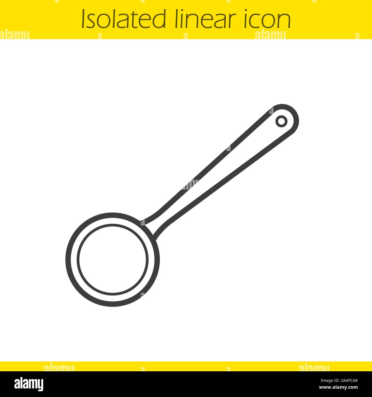 Ladle linear icon. Thin line illustration. Kitchen utensil. Cooking ...
