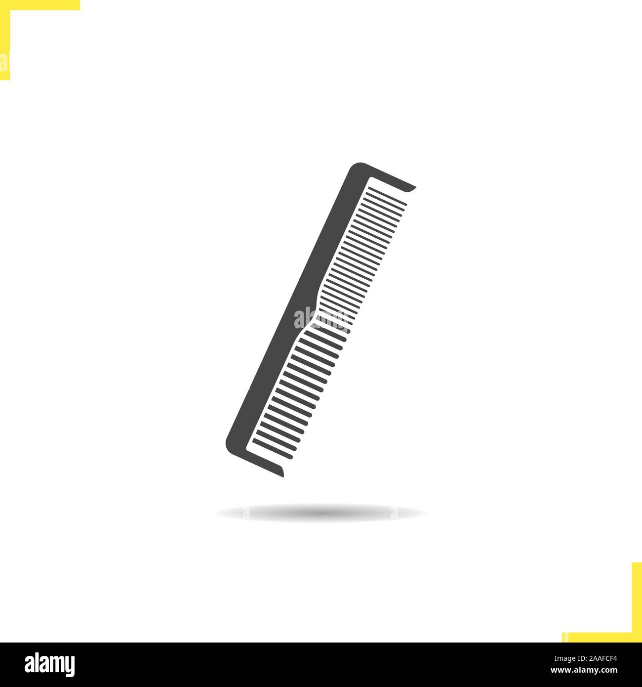 Comb icon. Drop shadow hair brush silhouette symbol. Men and women comb ...