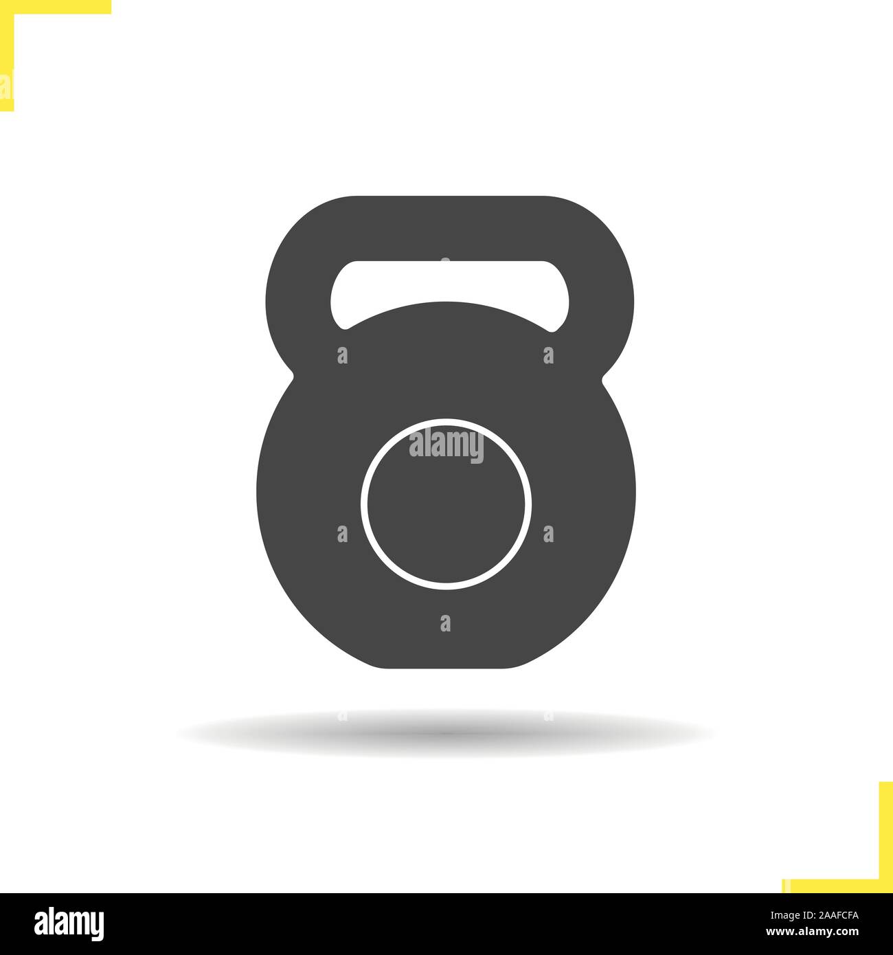 Kettle bell icon. Drop shadow kettlebell silhouette symbol ...