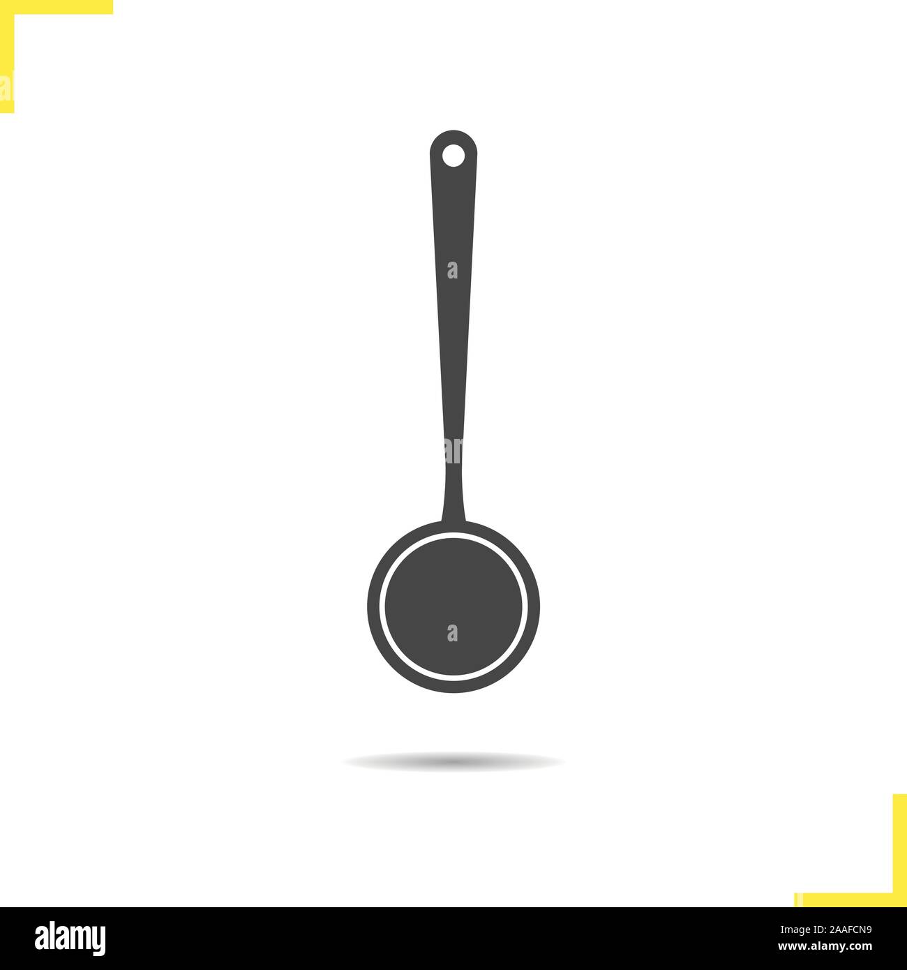 Ladle icon. Drop shadow ladle silhouette symbol. Kitchen utensil ...