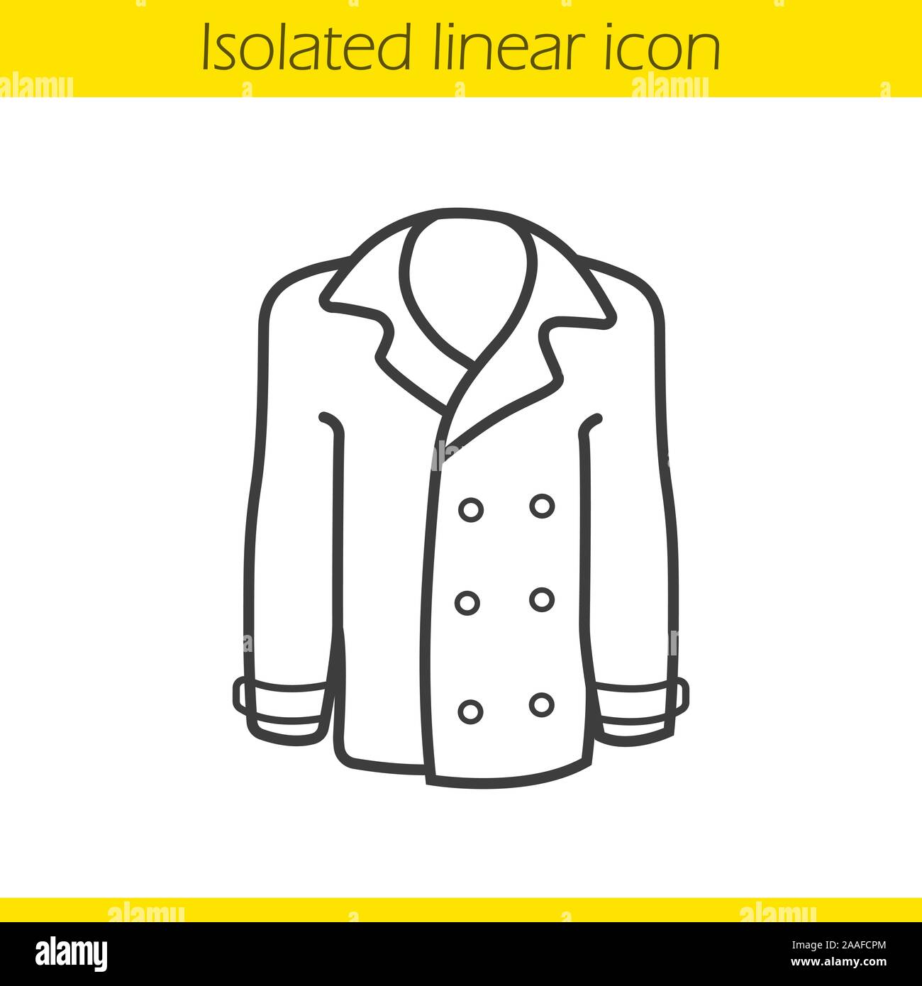 Coat linear icon. Men and women seasonal leather outerwear thin line ...