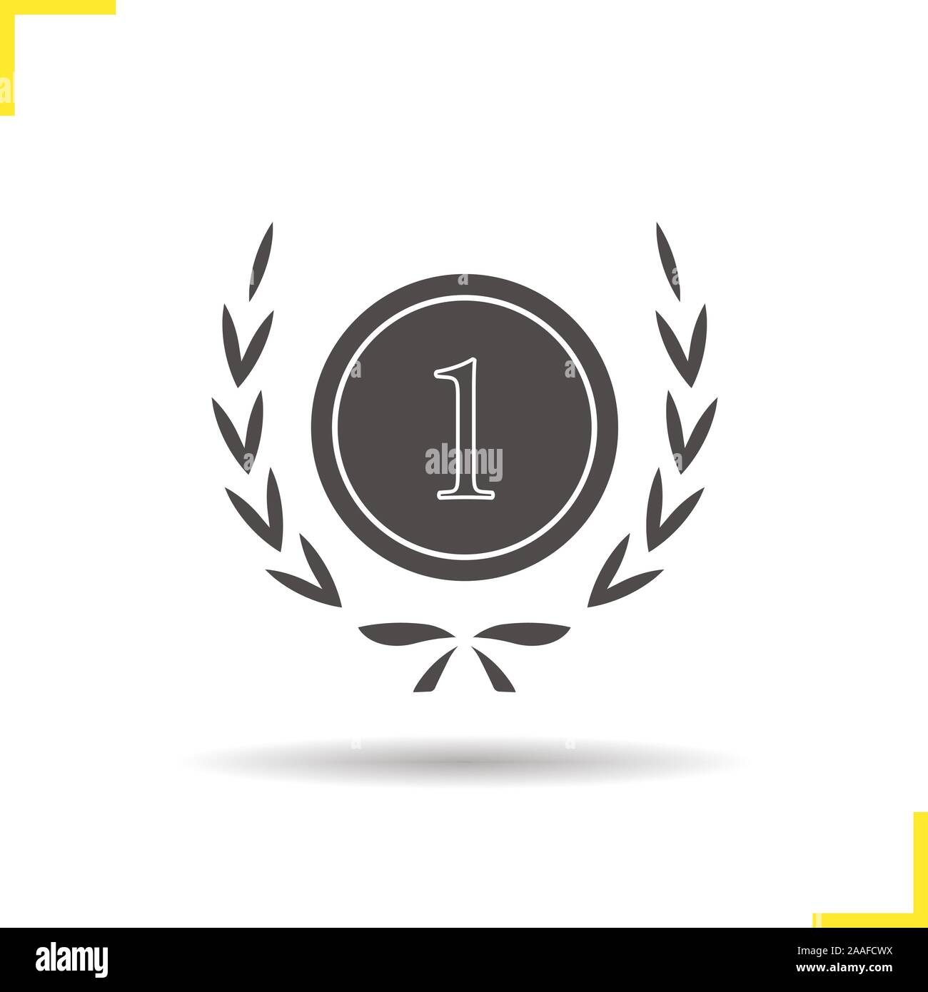 Winner icon. Drop shadow 1st place silhouette symbol. Sports ...