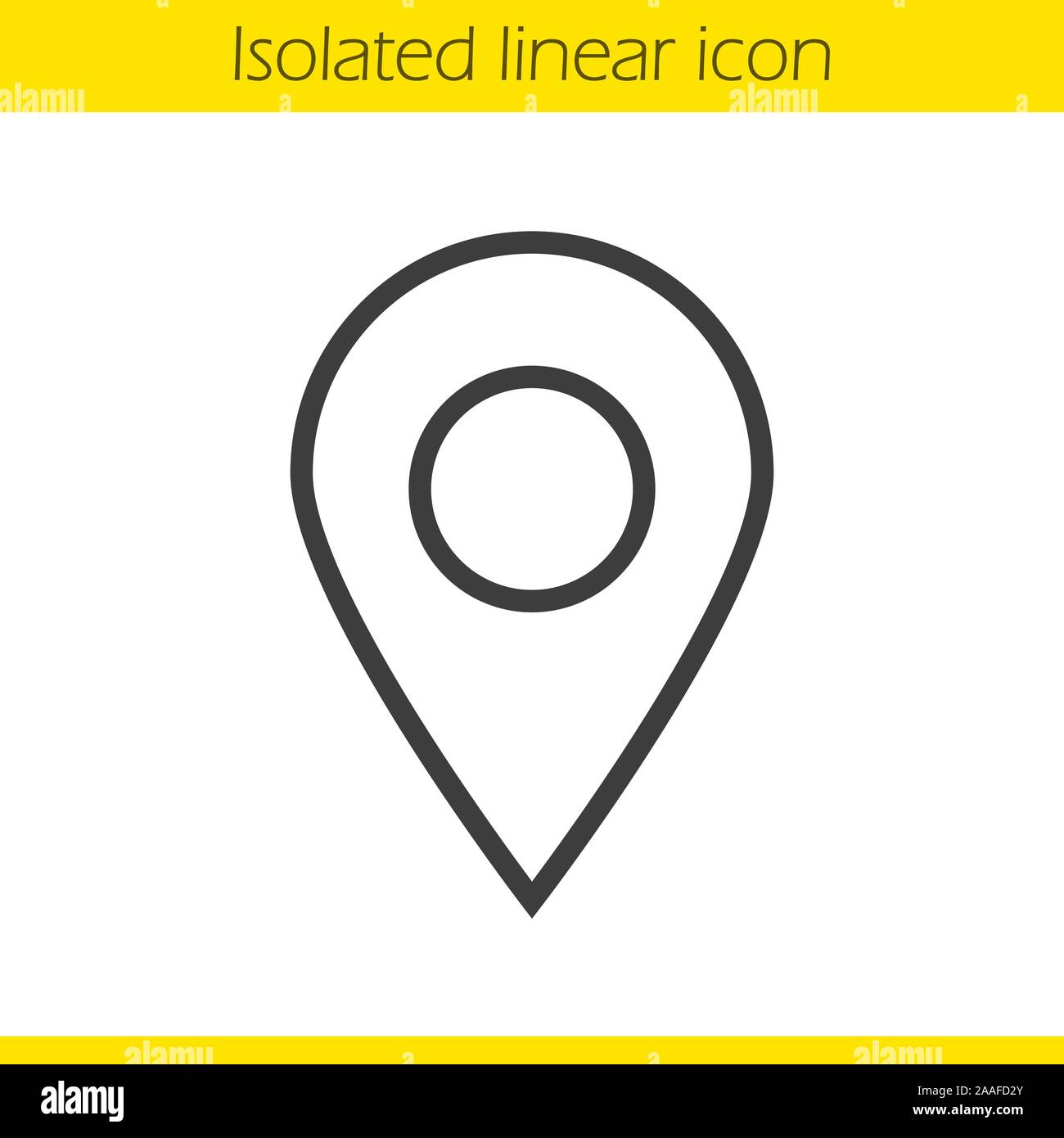 Pinpointer linear icon. Location map pointer thin line illustration ...