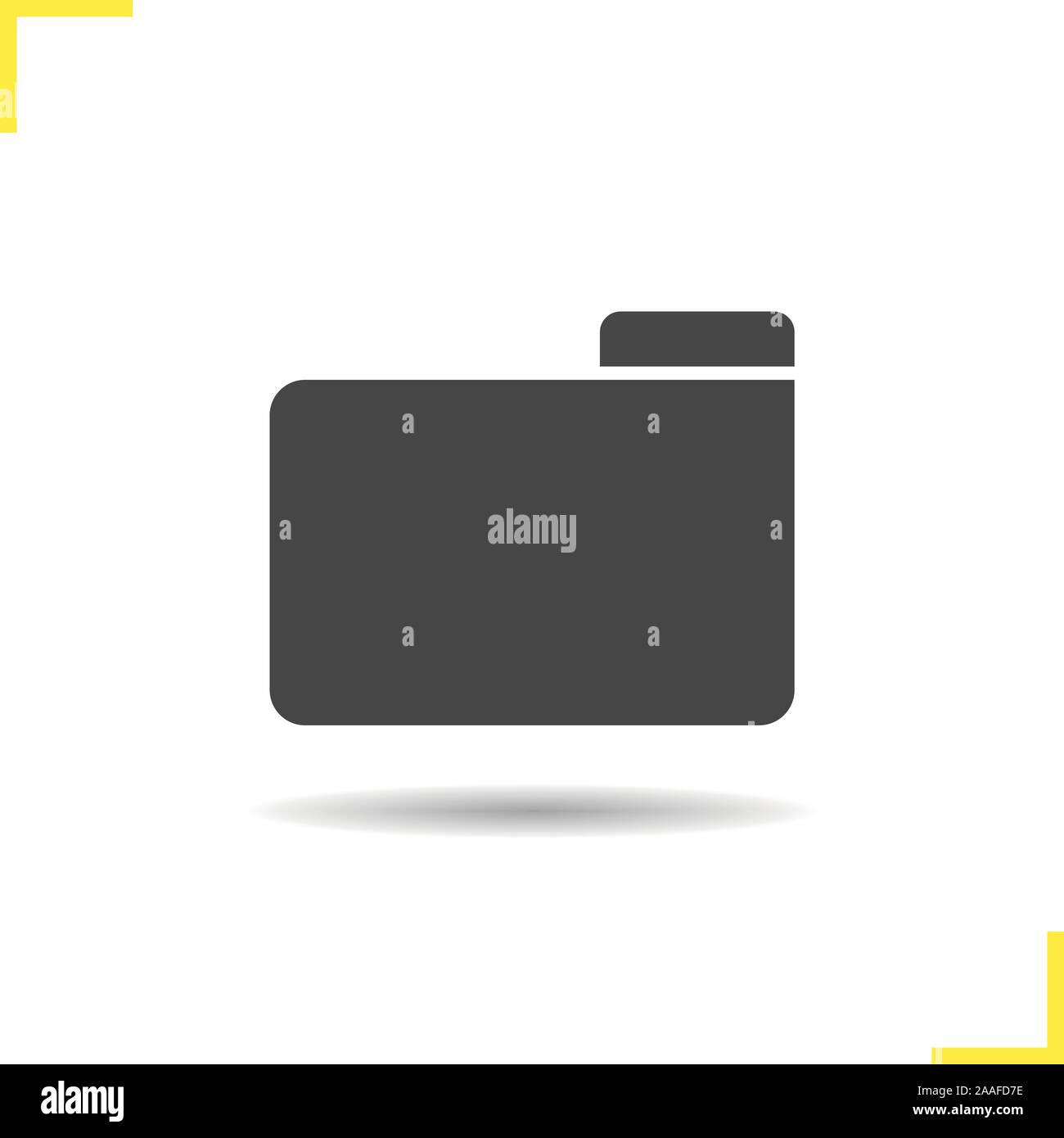 Folder icon. Drop shadow documents and papers file silhouette symbol ...
