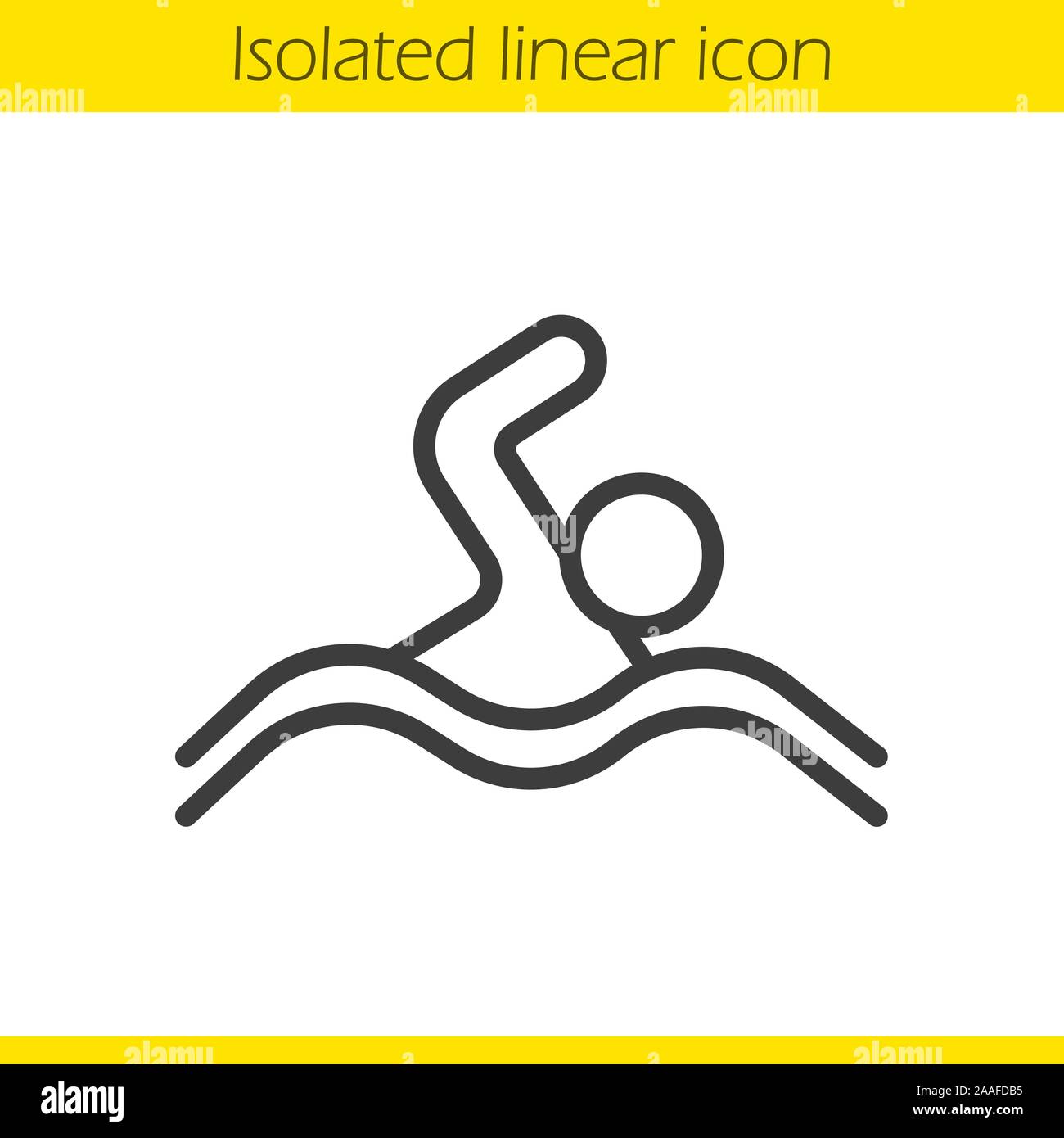 Swimmer linear icon. Thin line illustration. Swimming athlete ...
